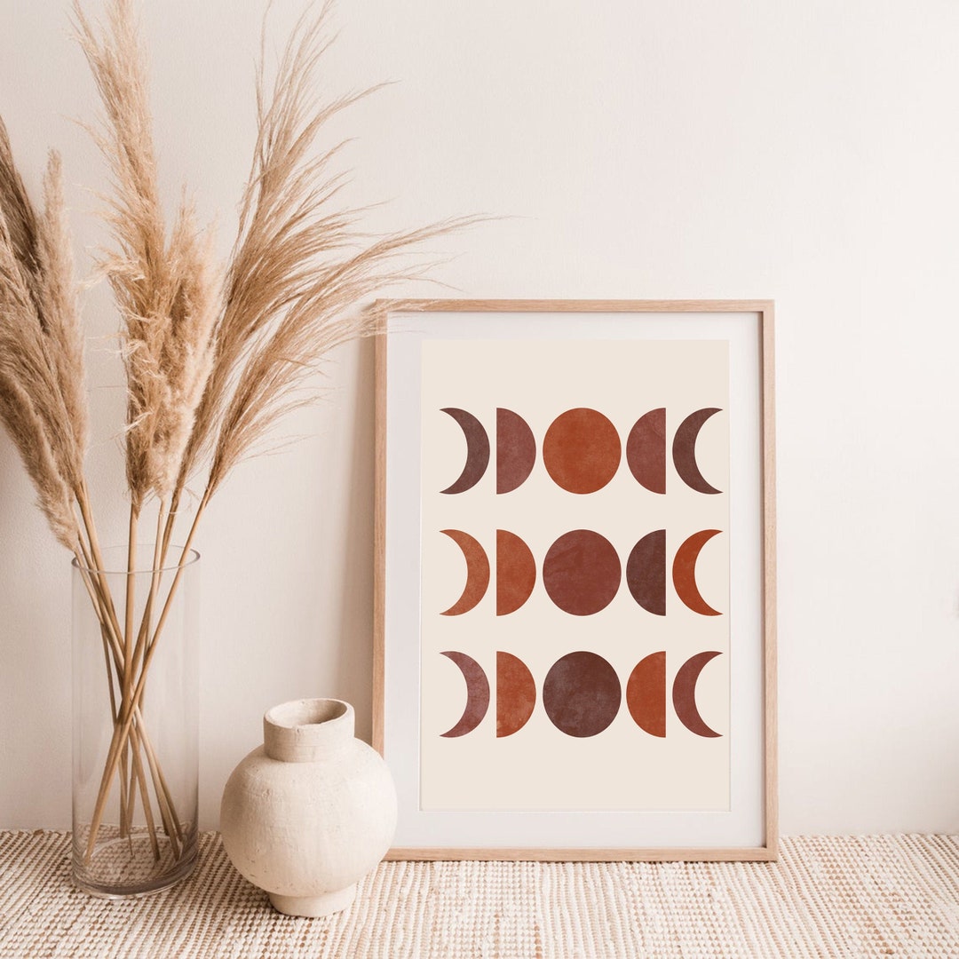 Moon Print Phases of the Moon Moon Wall Art Moon Phases - Etsy