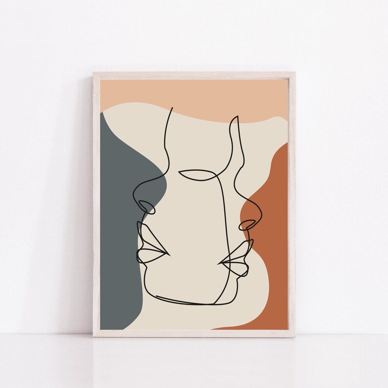 Single Line Abstract Face Art Print One Line Drawing Woman - Etsy