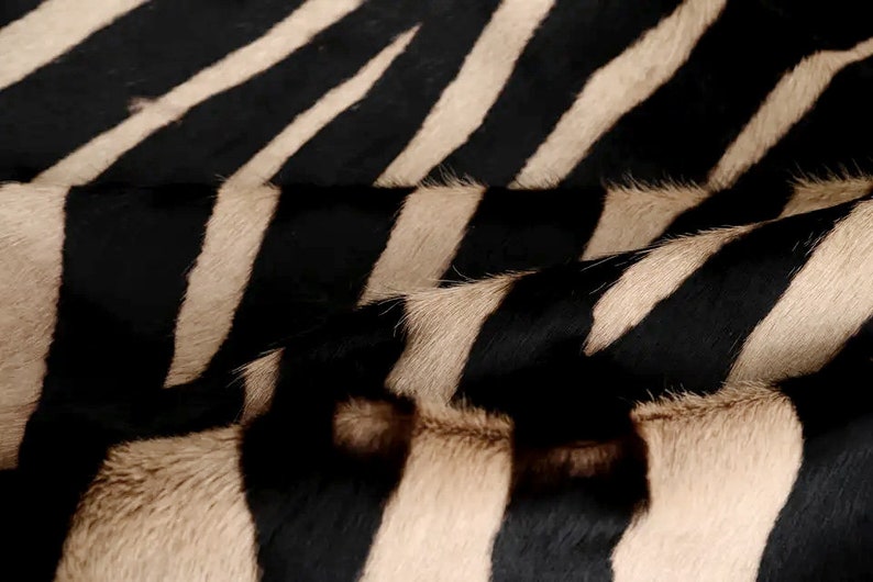 New ZEBRA Printed Cowhide Rug Genuine Natural Hair on - Etsy