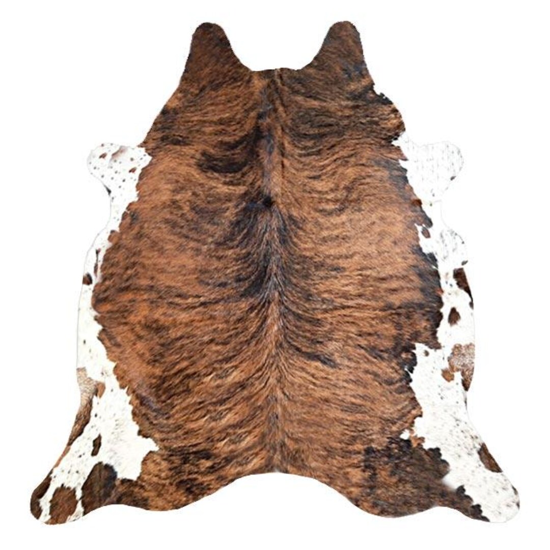 8x7 GENUINE COWHIDE RUG - New Brindle Brown Natural Hair on Suede ...