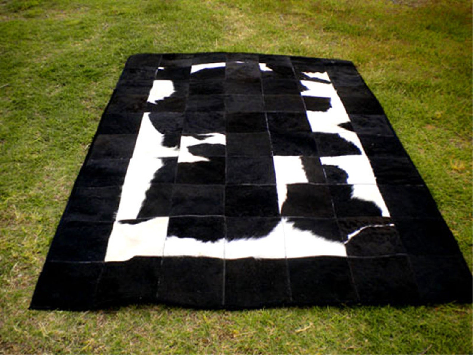 Ask for ANY SIZE Patchwork cowhide rug natural hair on | Etsy