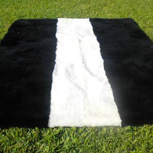 BIG ! UNIQUE ! GENUINE Patchwork Sheepskin Rug - Soft Natural Hair ...