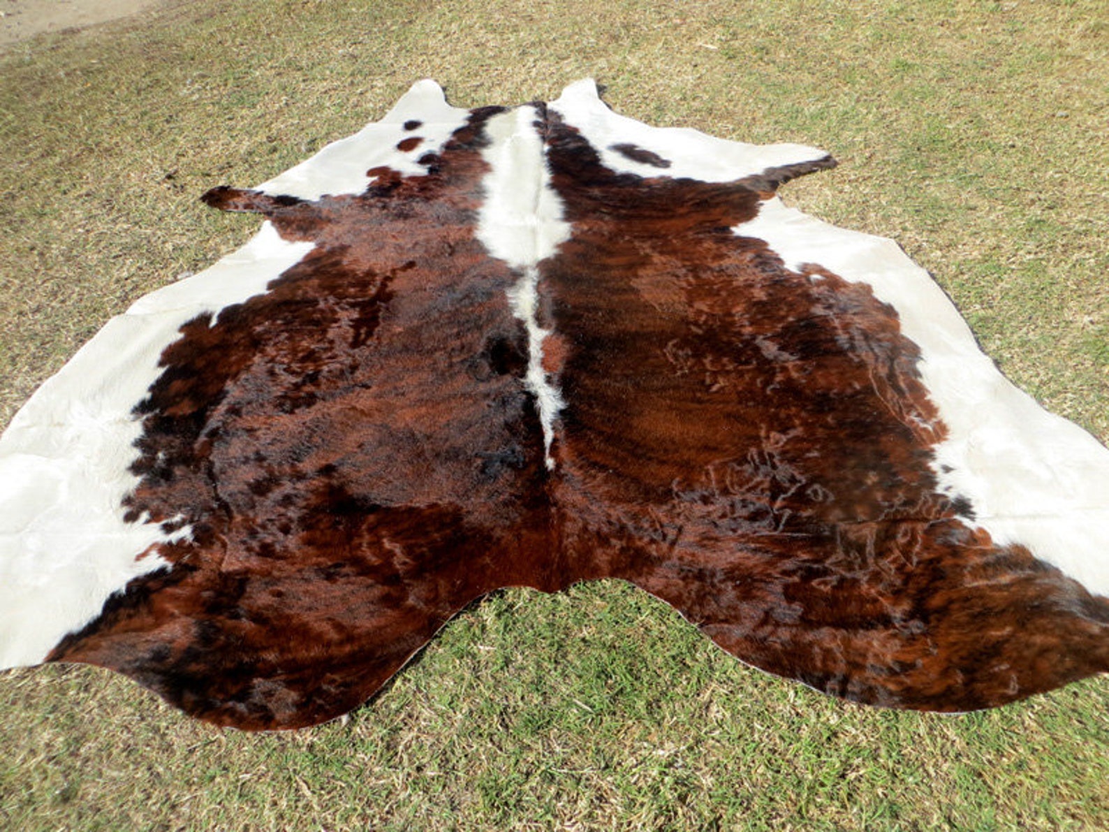 Tri-color BRINDLE DARK BROWN Large New Cowhide Rug Natural | Etsy