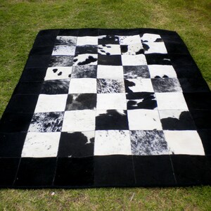Ask for ANY SIZE ! Patchwork Cowhide Rug Natural Hair on - Area Genuine ...