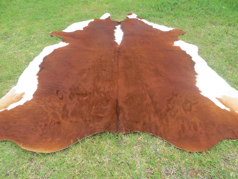 HUUUUGE HEREFORD REDISH Brown New Cowhide Rug Natural Hair - Etsy