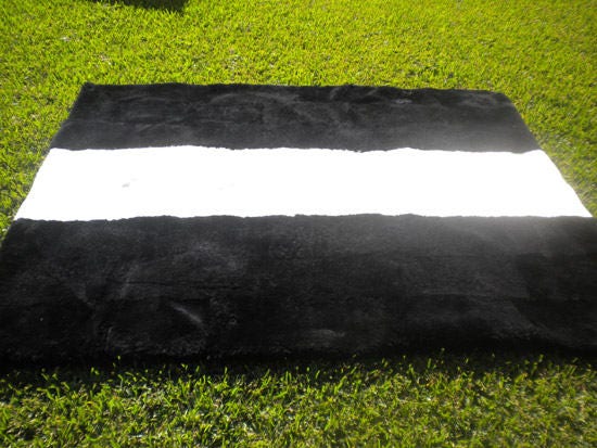BIG ! UNIQUE ! GENUINE Patchwork Sheepskin Rug - Soft Natural Hair ...