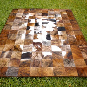 Ask for ANY SIZE ! Patchwork Cowhide Rug Natural Hair on - Area Genuine ...