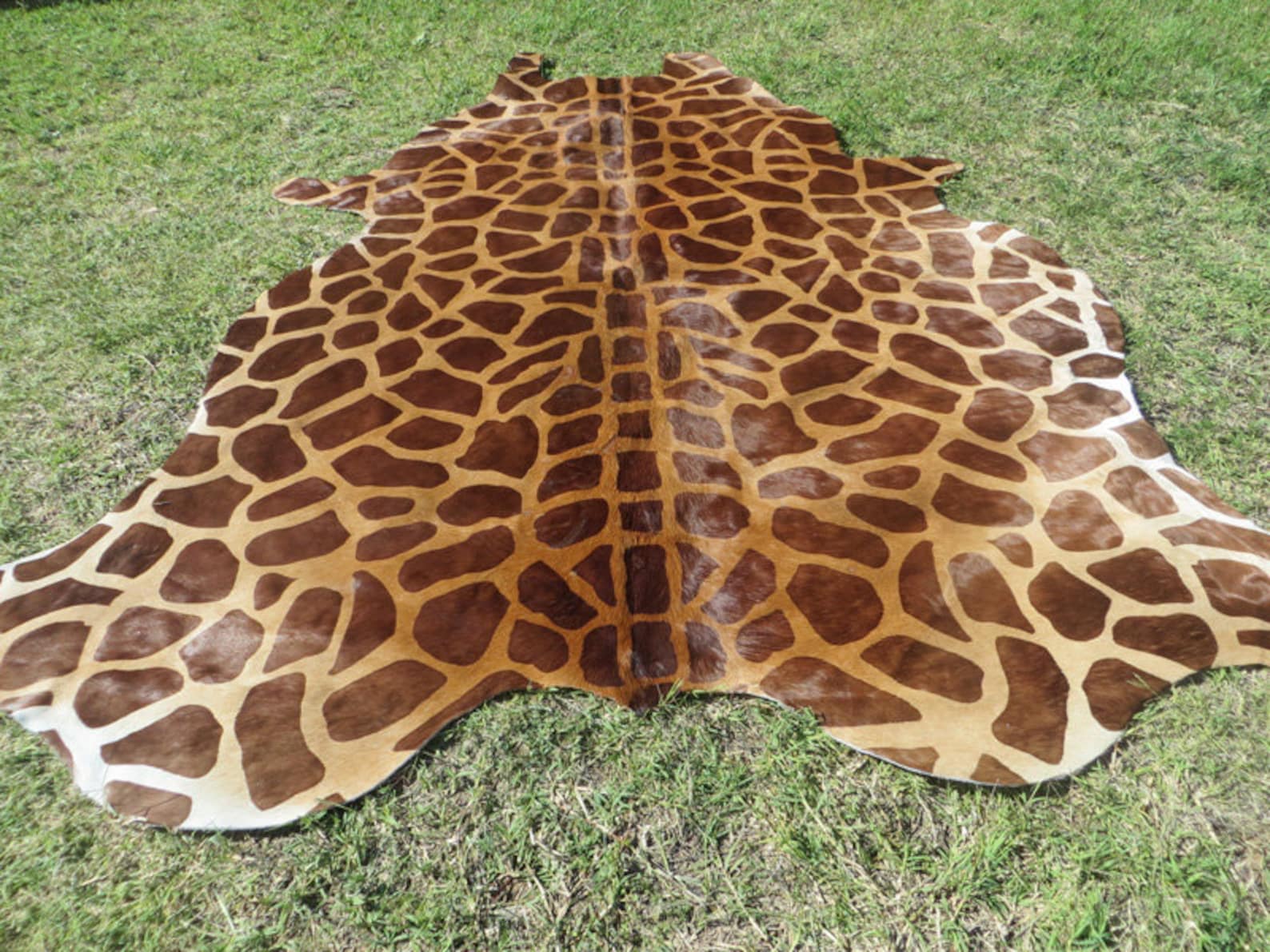 New GIRAFFE printed cowhide rug Genuine Natural Hair on | Etsy