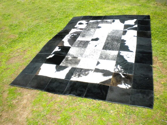 Ask for ANY SIZE Patchwork cowhide rug natural hair on | Etsy