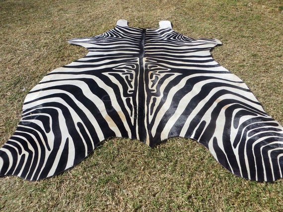 New ZEBRA Printed Cowhide Rug Genuine Natural Hair on - Etsy UK