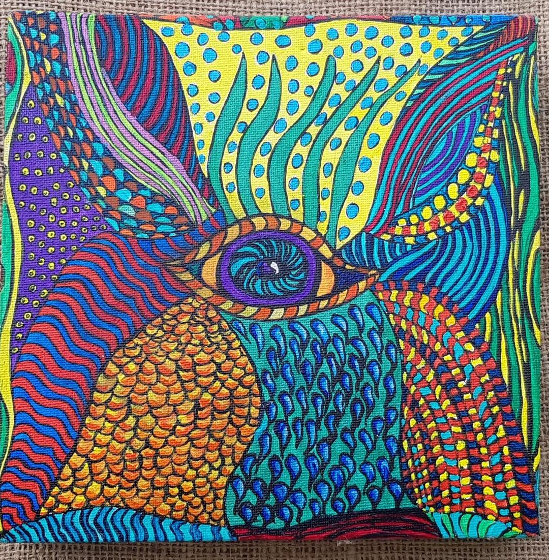 Original Abstract ( Zentangle Design ) Art in Oils and Acrylics on a ...