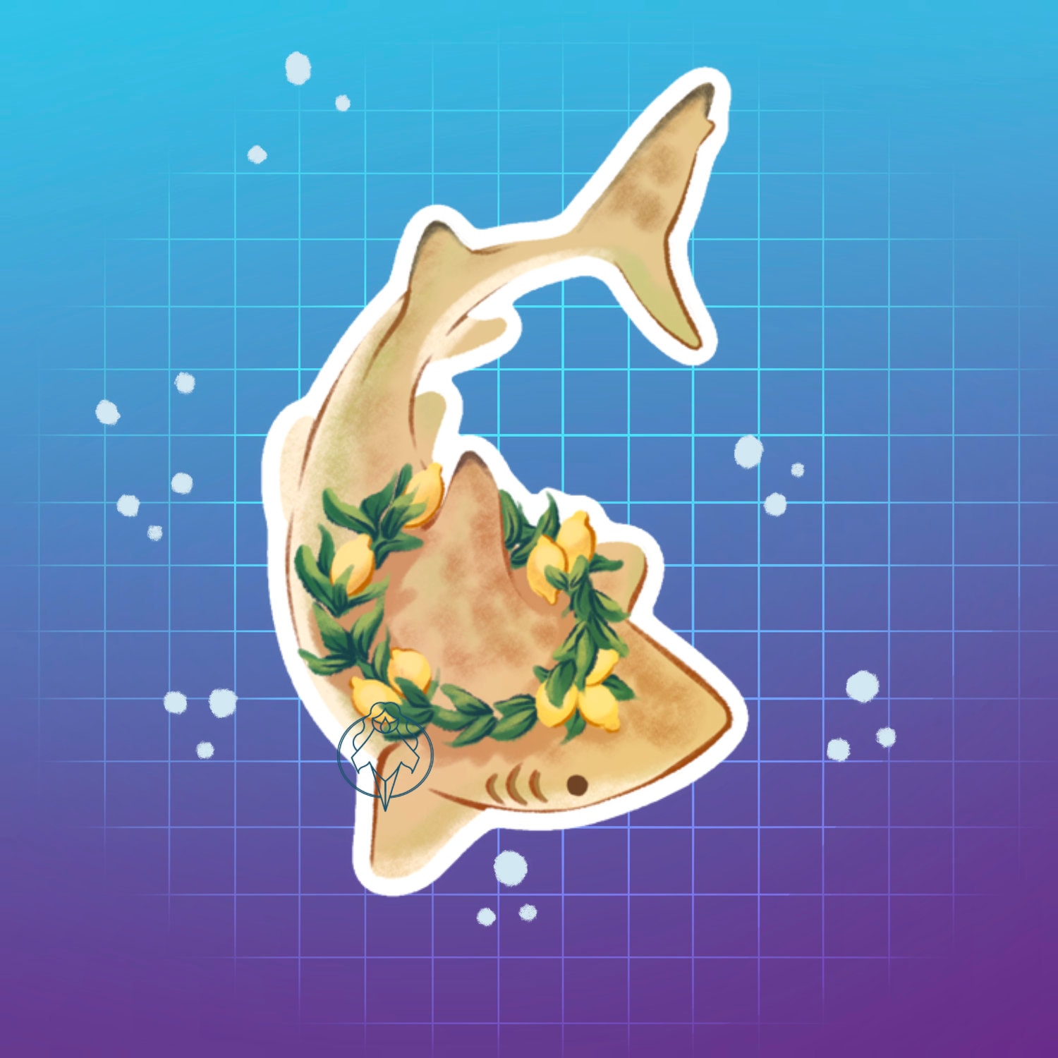 Floral Shark Vinyl Stickers, Cute Sharks With Flower Crowns, Stickers ...