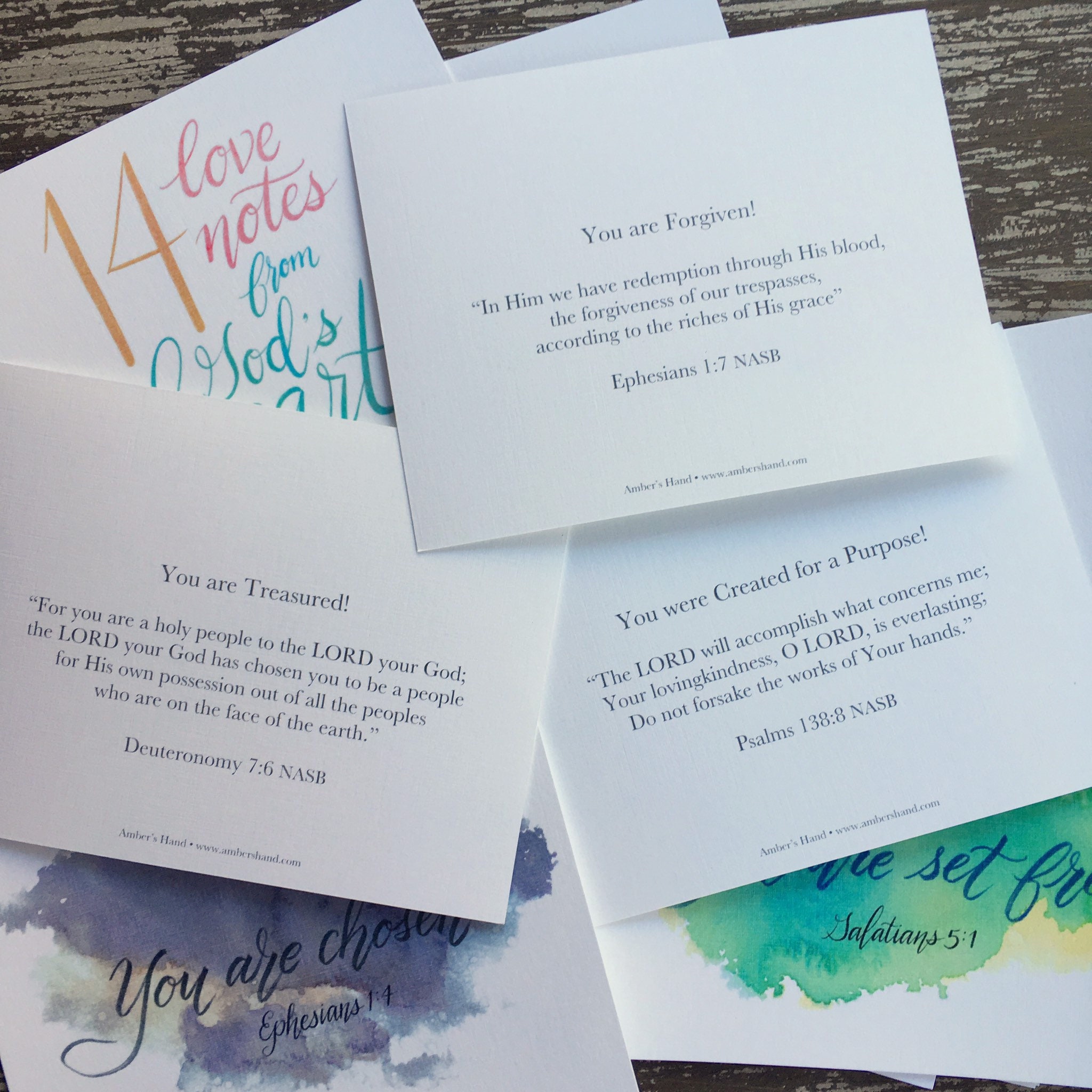 Love Notes From God's Heart NASB 14 Encouragement Cards With Scripture ...