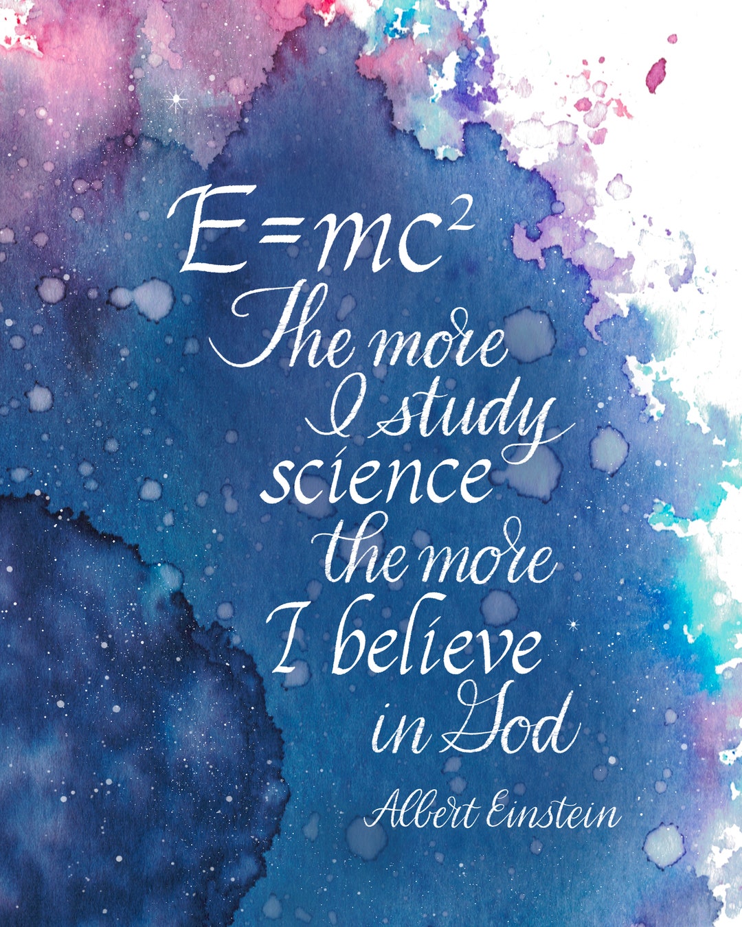 Digital Only ~ Einstein Science Saying ~ Printable ~ "the More I Study ...