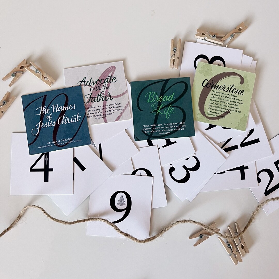 Mini Advent Calendar ~ Names of Jesus ~ ESV ~ Advent Card Set ~ a 25 ...