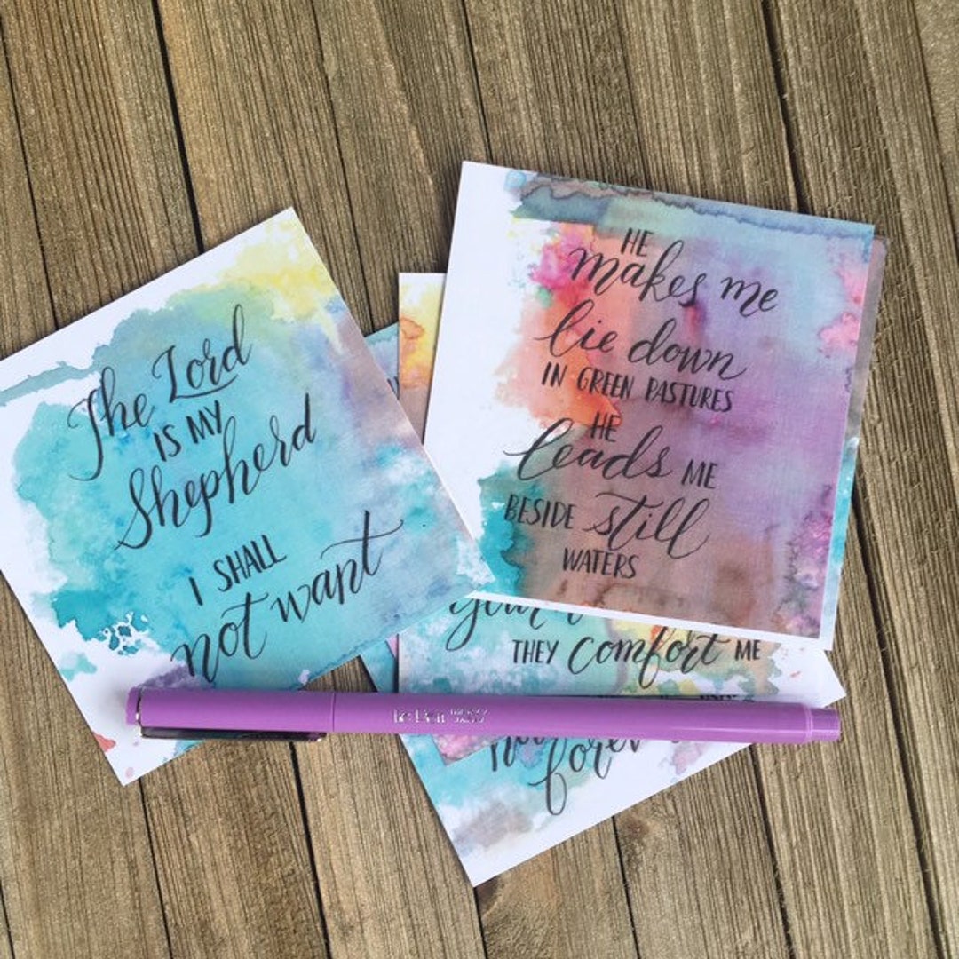 Psalm 23 Card Set~ ESV ~ 6 Uplifting Scripture Cards - Etsy