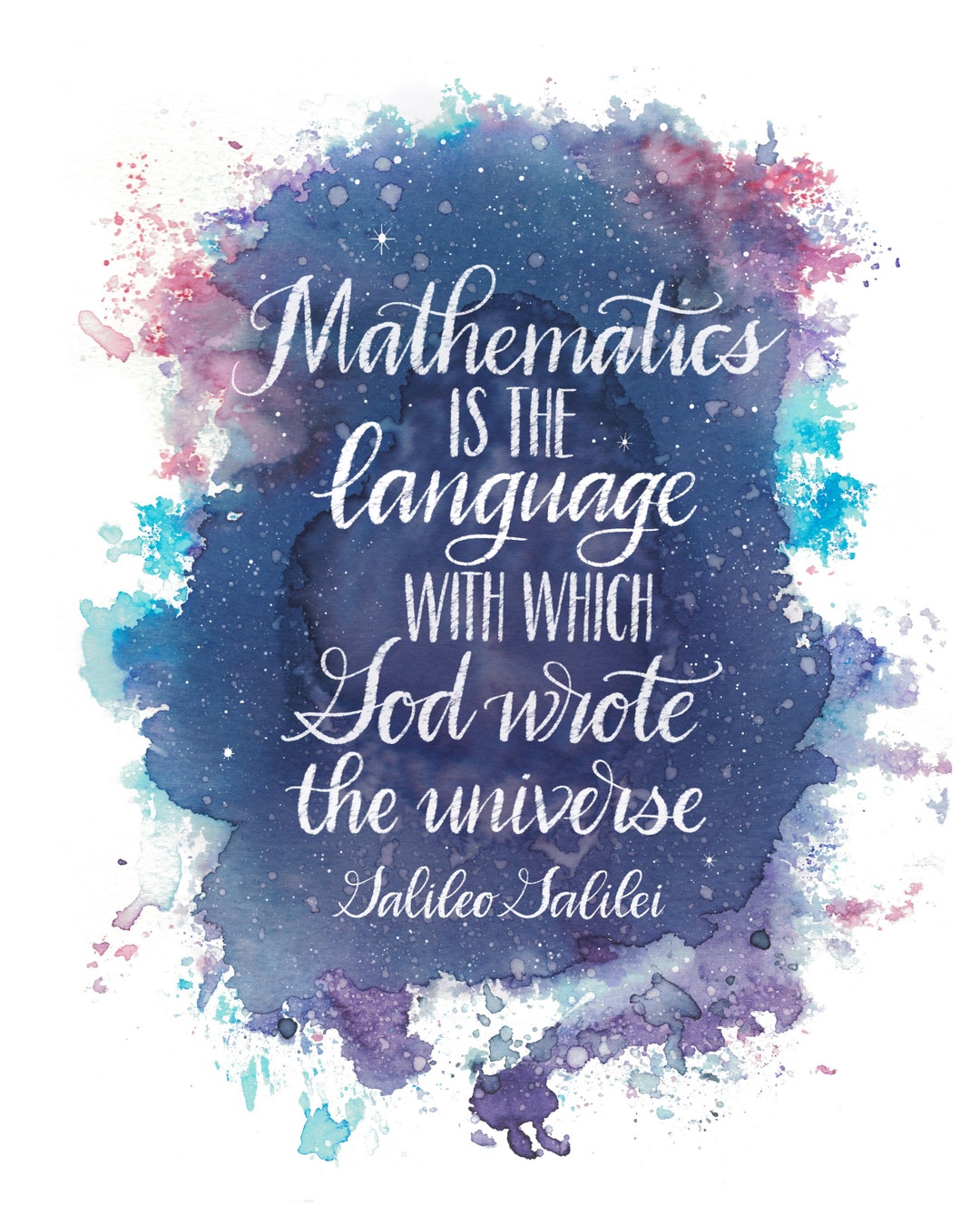 Digital Only ~ Galileo Math Saying ~ Printable ~ "mathematics is the ...