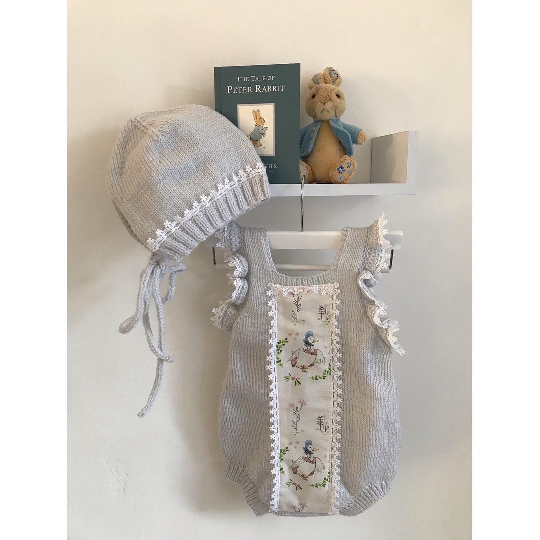 Knitted Romper, Peter Rabbit Clothing, Jemima Puddle Duck Romper, Peter ...
