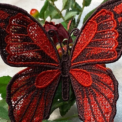Monarch Butterfly free Standing Lace A Finished Embroidery | Etsy