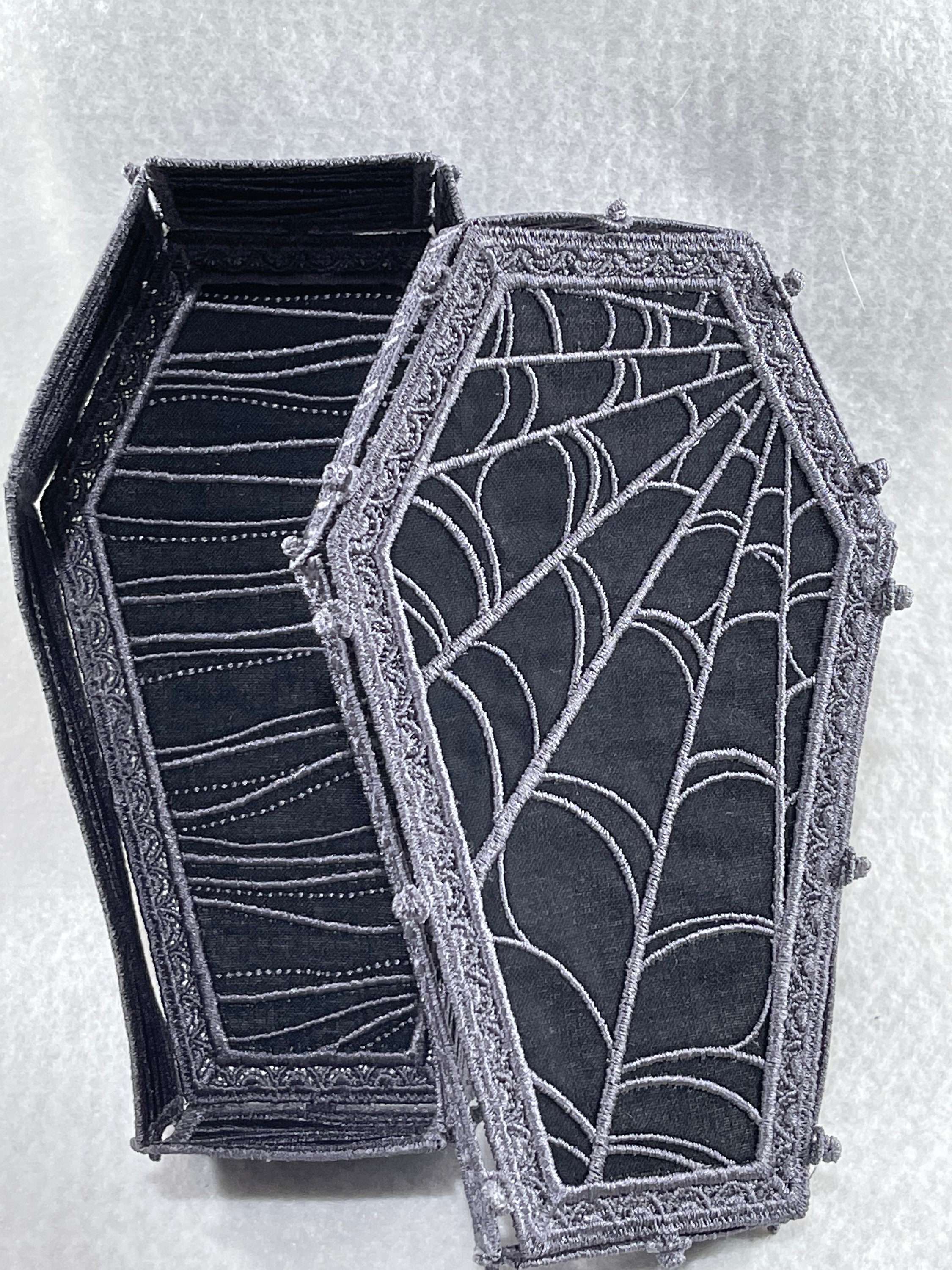 Spider Web Coffin free Standing Applique A Finished - Etsy