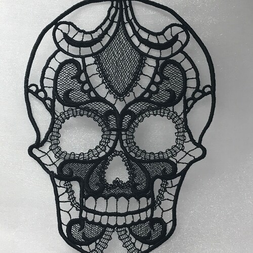 Lace Skull free Standing Lace A Finished Embroidery - Etsy