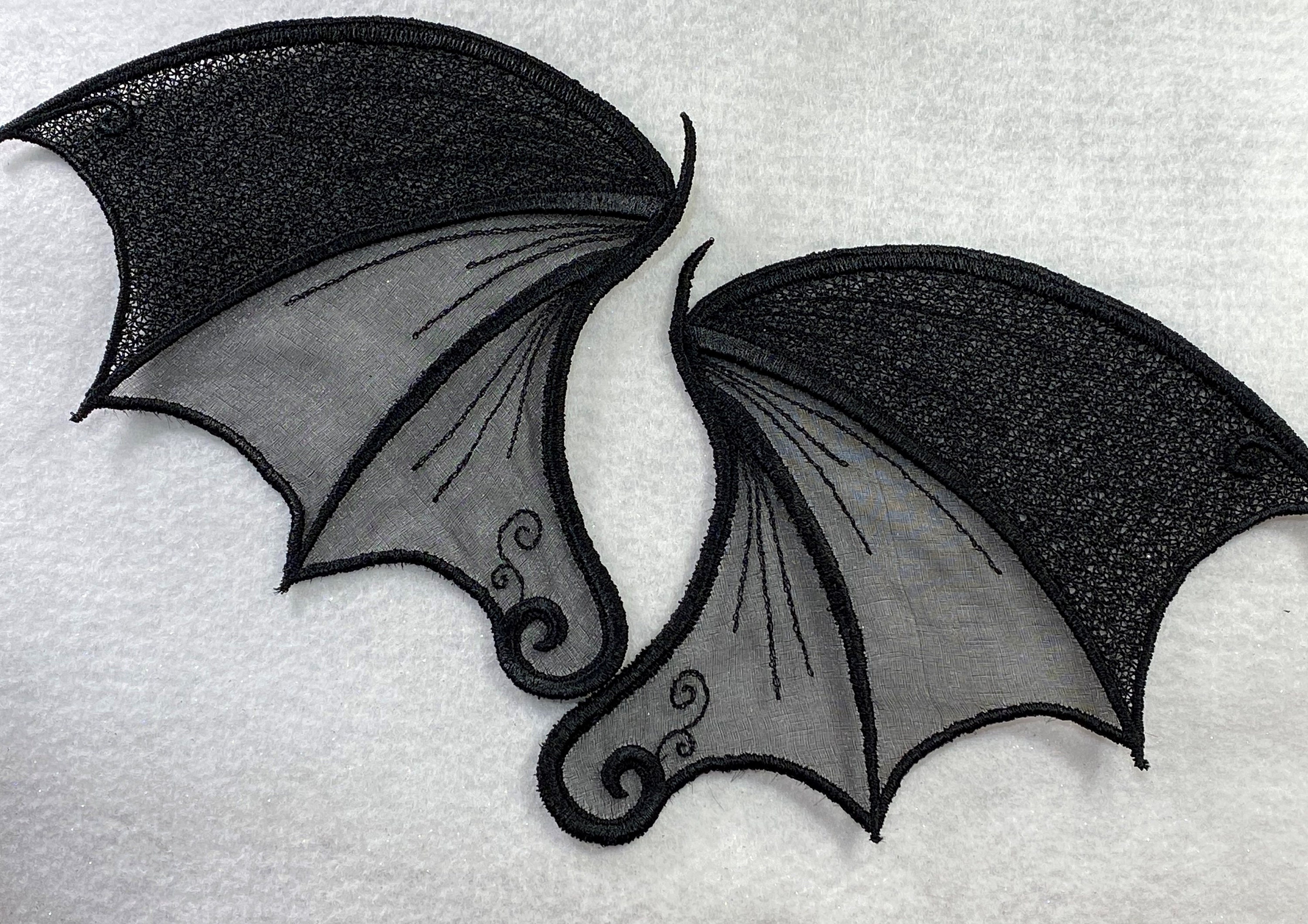 Bat Wings Set of 2 free Standing Lace & Organza A Finished | Etsy