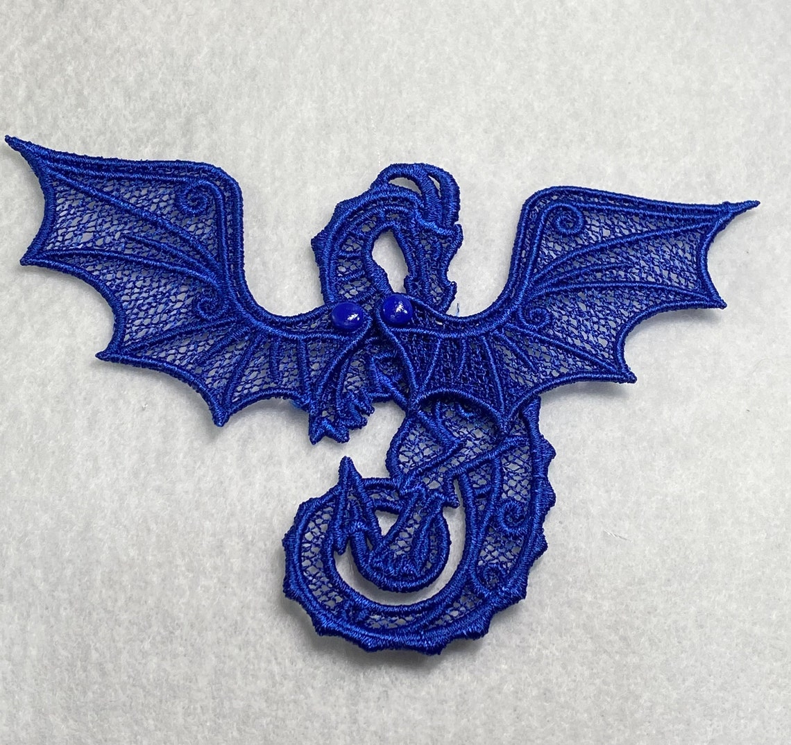 Lace Dragon articulated free Standing Lace Finished - Etsy