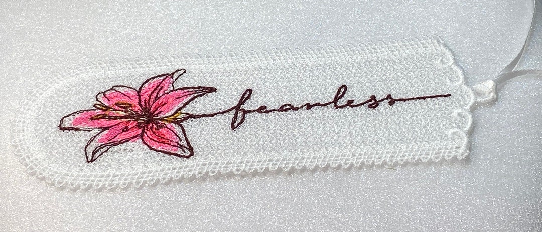 Fearless Bookmark (free Standing Lace - A Finished Embroidery Product ...