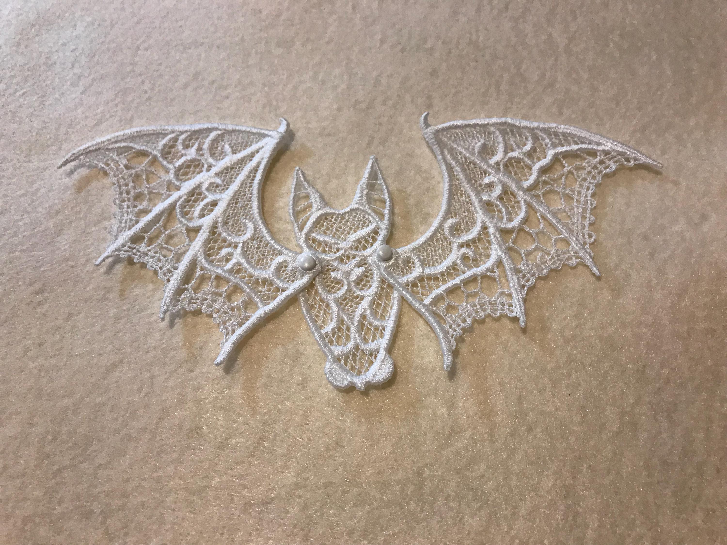 Lace Bat - Articulated (free Standing Lace - A Finished Embroidery ...
