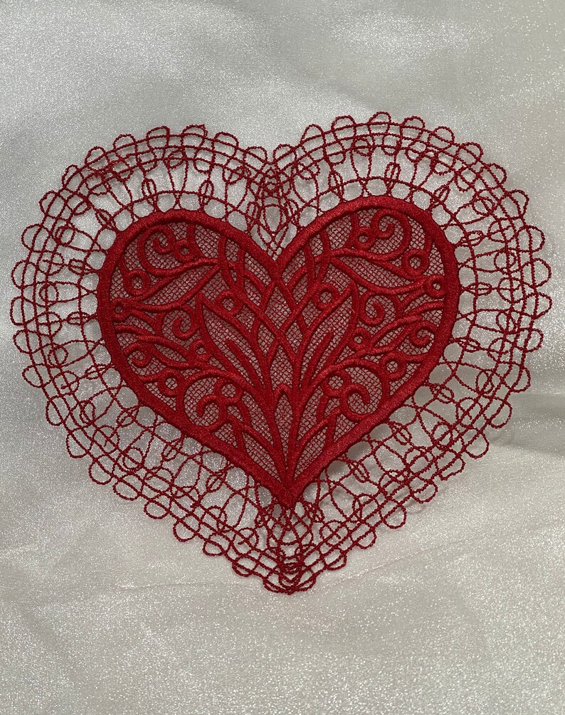 String Heart Doily Free Standing Lace A Finished - Etsy