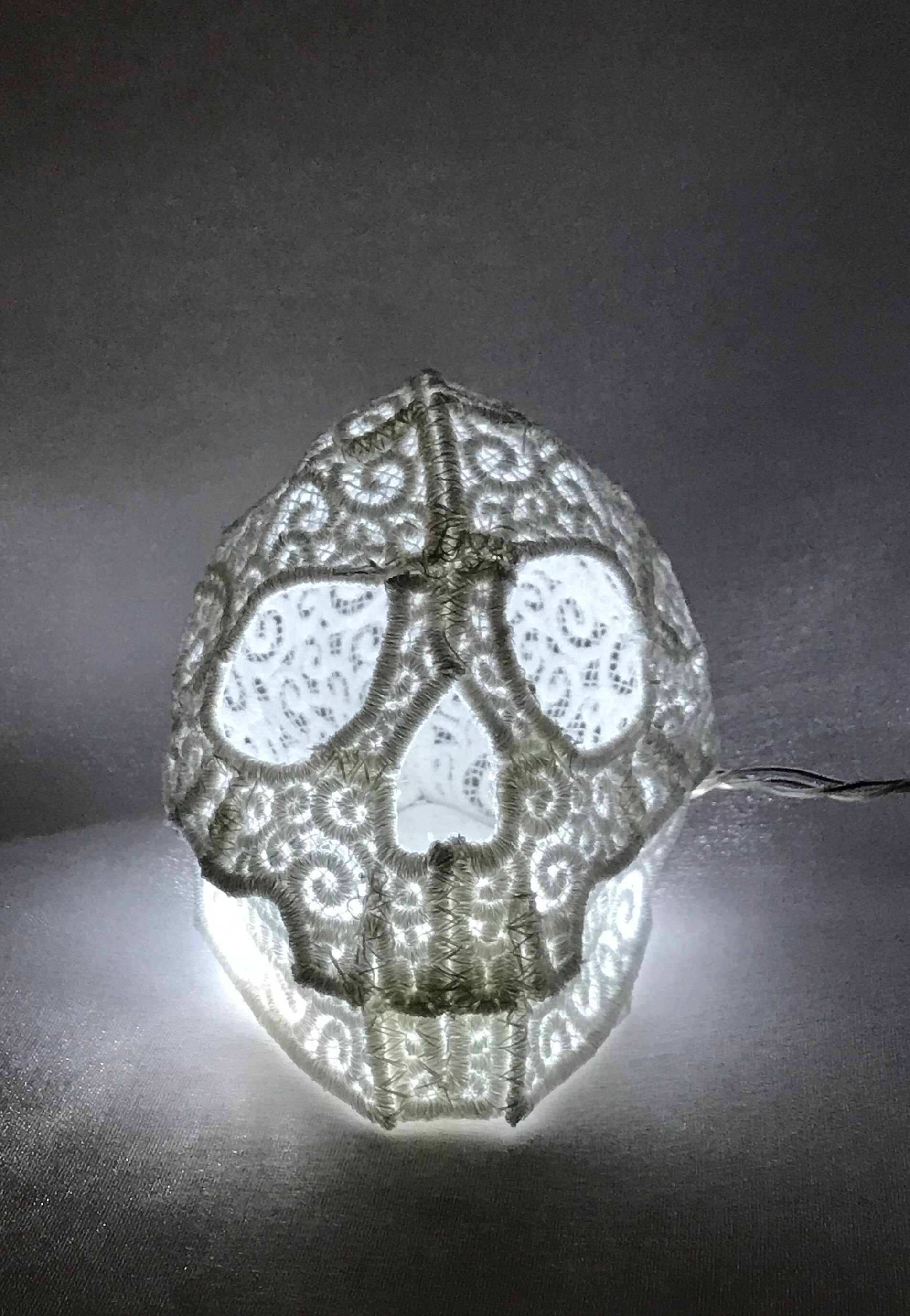 3D Lace Skull free Standing Lace A Finished Embroidery | Etsy