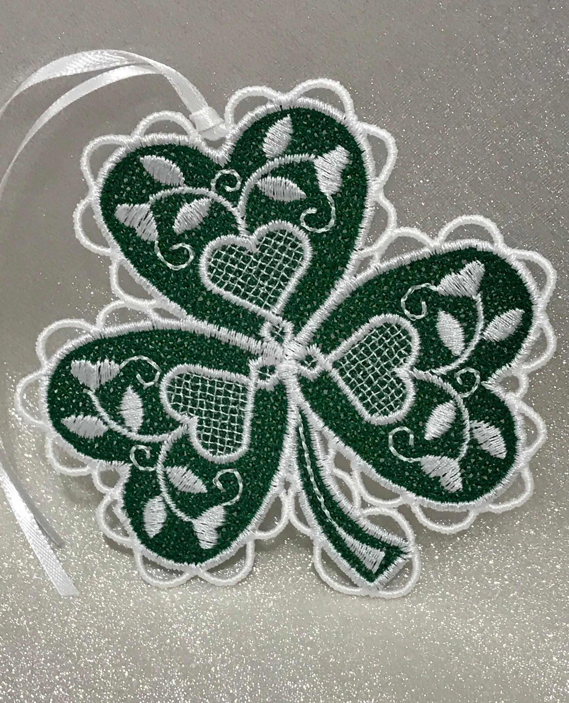 Dainty Shamrock free Standing Lace A Finished Embroidery - Etsy