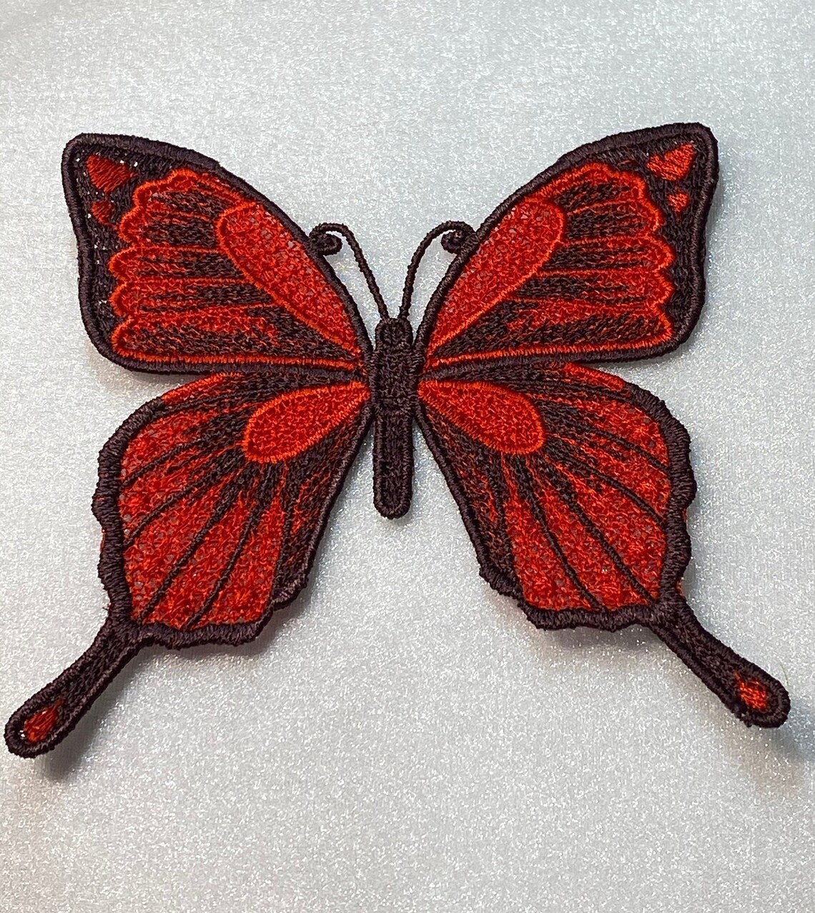 Red Rosy Butterfly (free Standing Lace- A Finished Embroidery Product ...