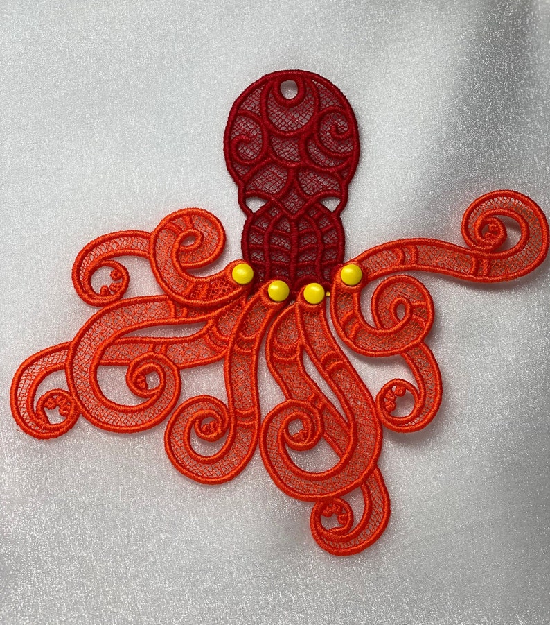 Lace Octopus Articulated free Standing Lace A Finished | Etsy
