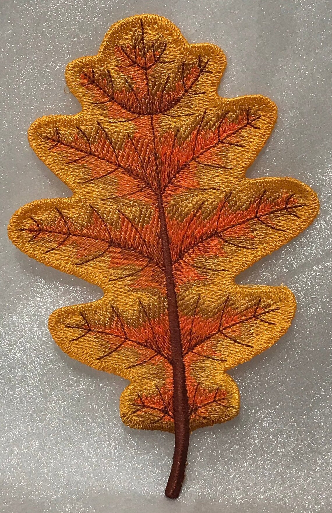Autumn Oak Leaf free Standing A Finished Embroidery Product | Etsy