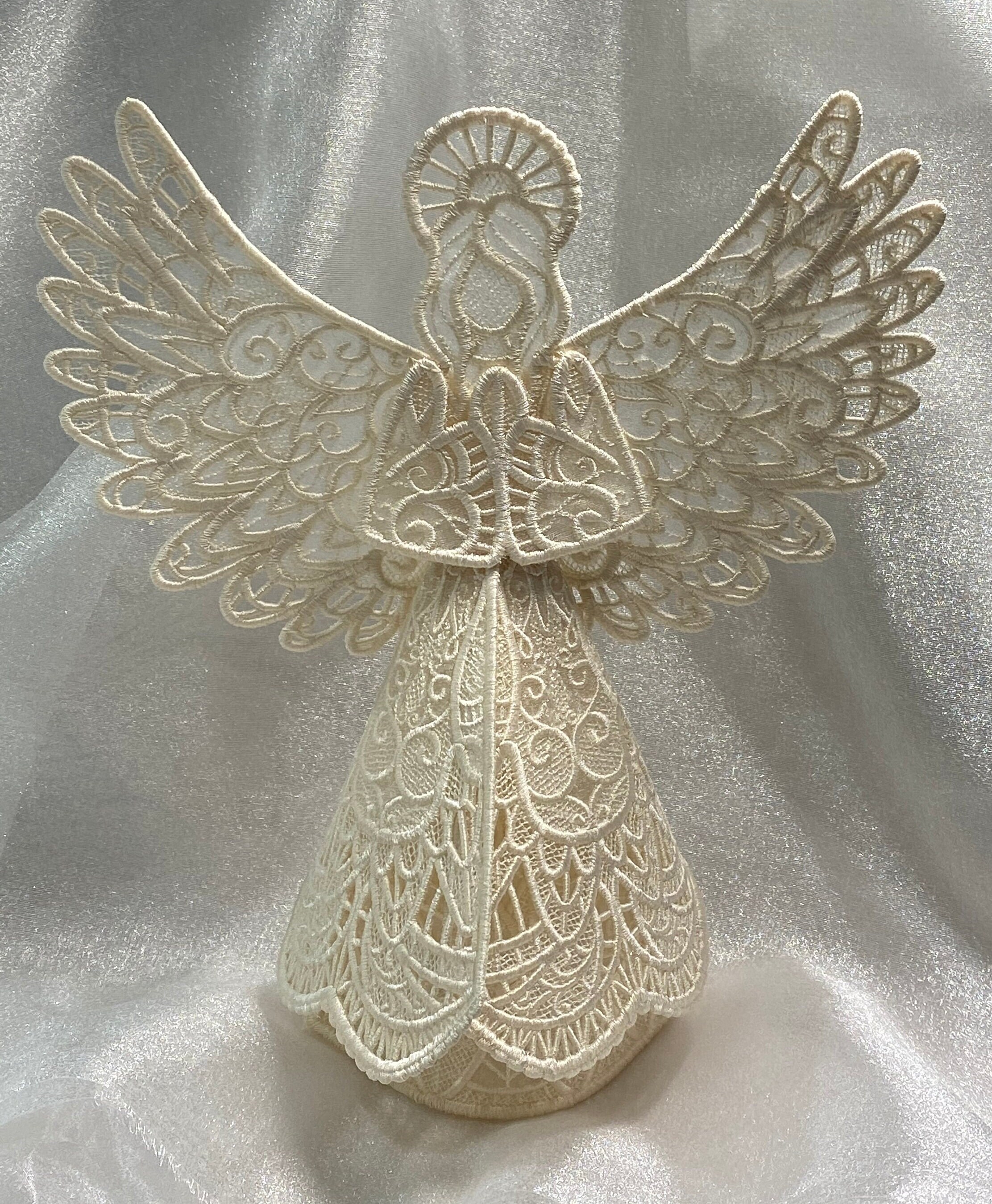 3D Lace & Organza Angel (free Standing Lace - A Finished Embroidery ...