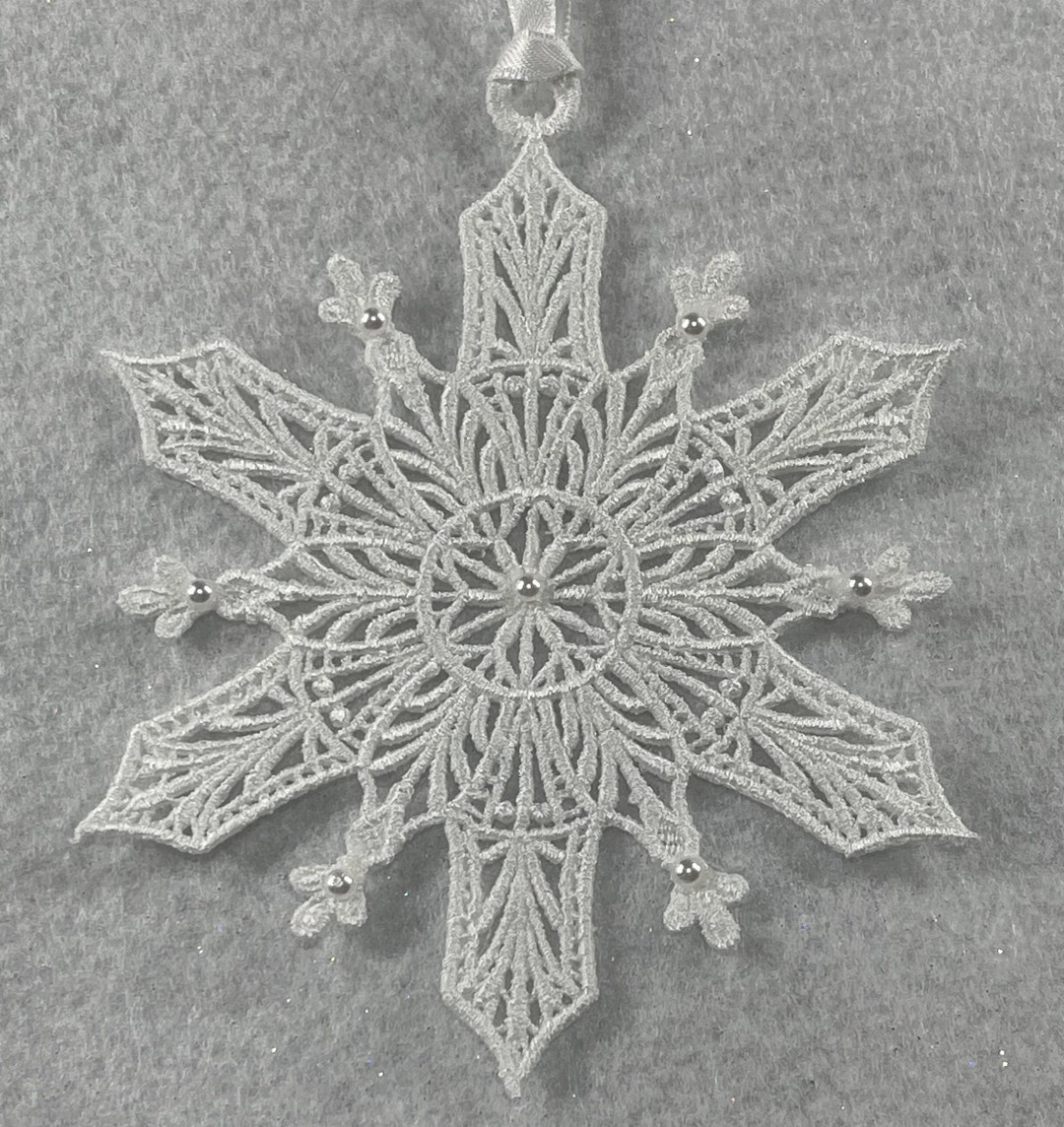 Pearl Snowflake (free Standing Lace - A Finished Embroidery Product ...