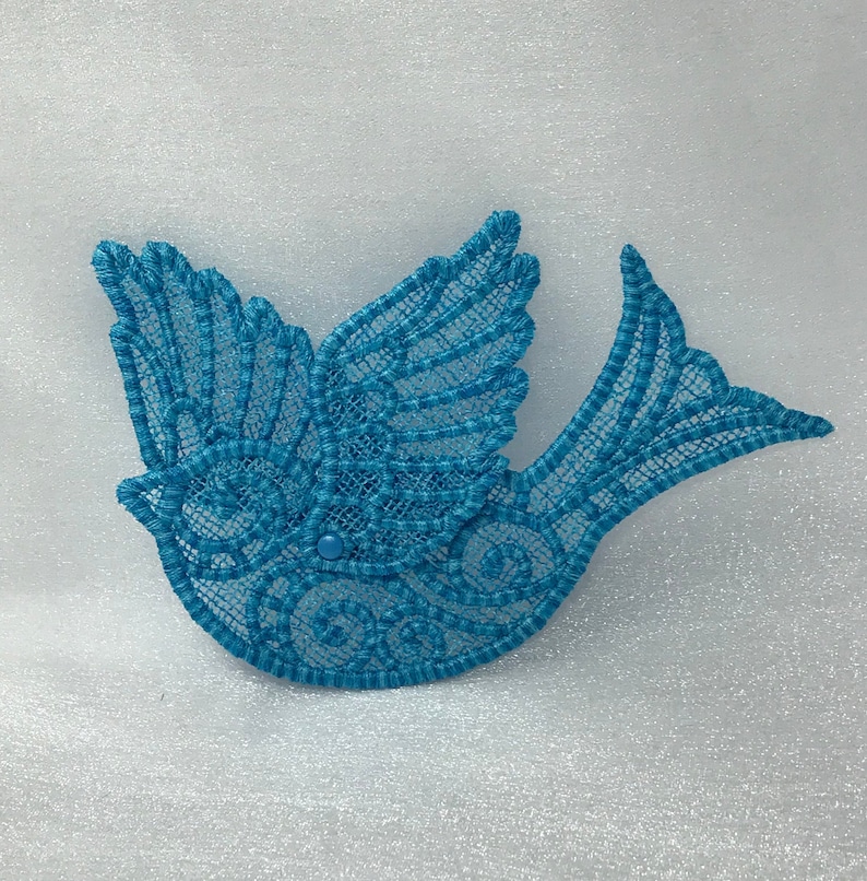 Lace Bird Articulated free Standing Lace A Finished - Etsy