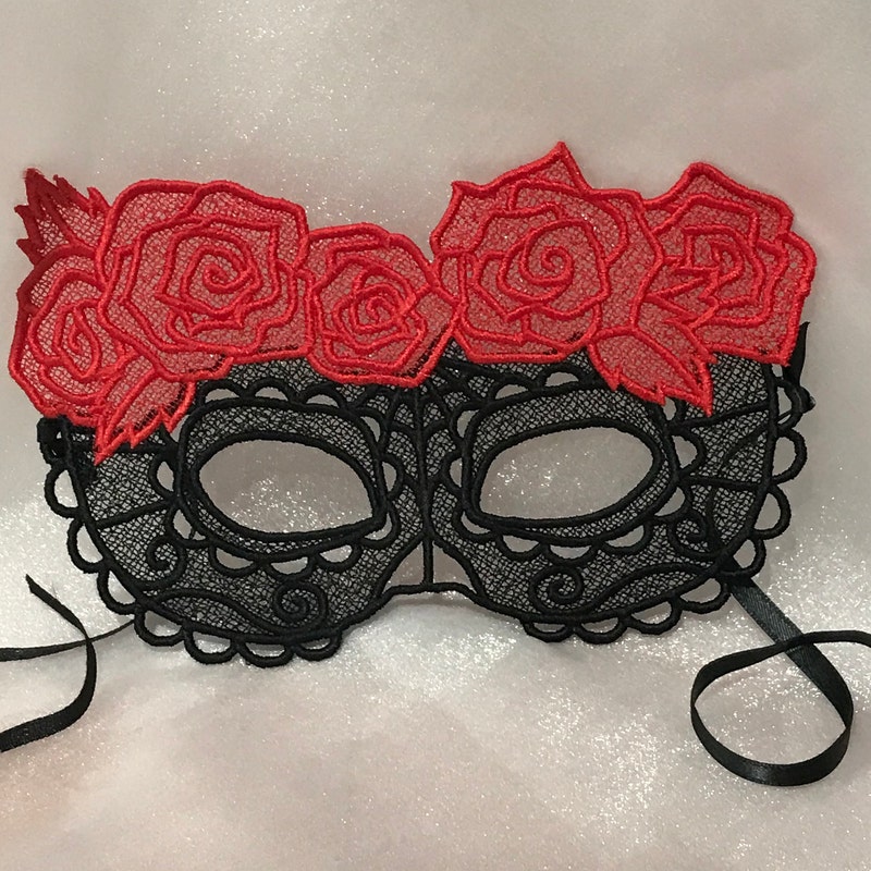 Rose Embroidery Face Mask - Etsy