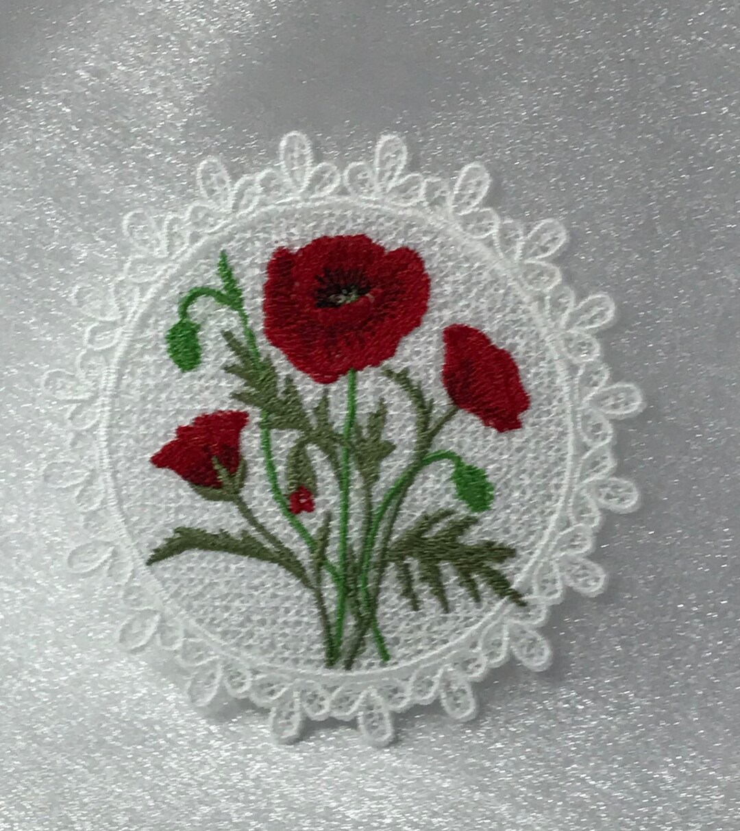 Poppy Coaster (free Standing Lace - A Finished Embroidery Product, Not ...