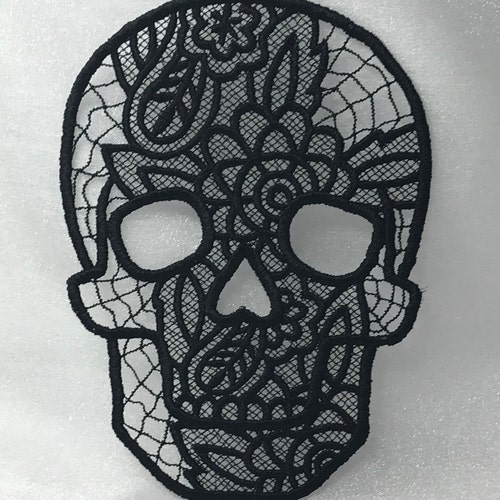 Lace Skull free Standing Lace A Finished Embroidery - Etsy