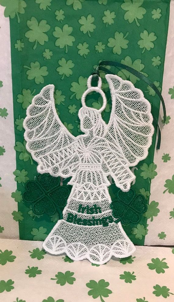 Irish Blessings Angel Free Standing Lace A Finished | Etsy