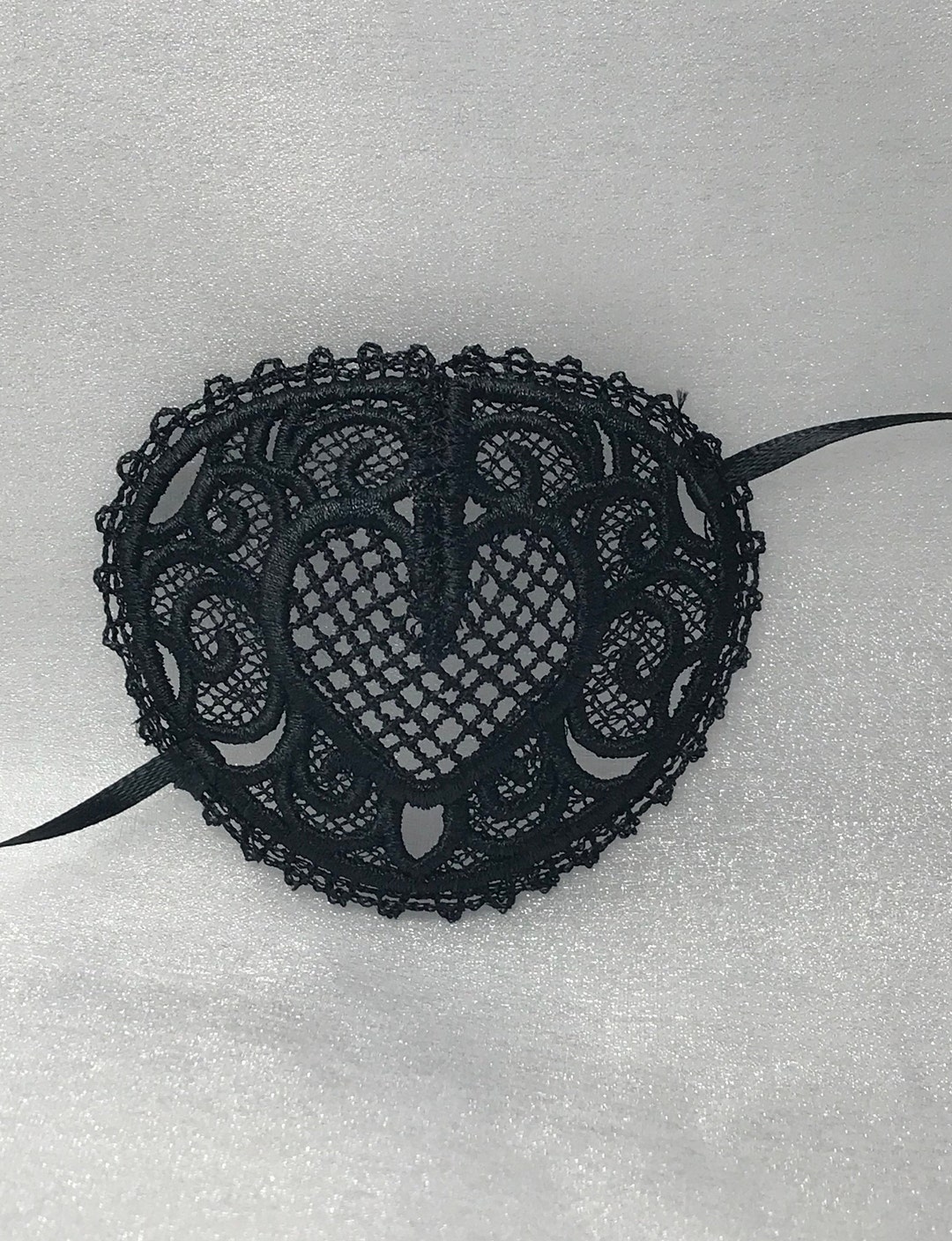 Heart Eye Patch (free Standing Lace - Finished Embroidery Product. This ...