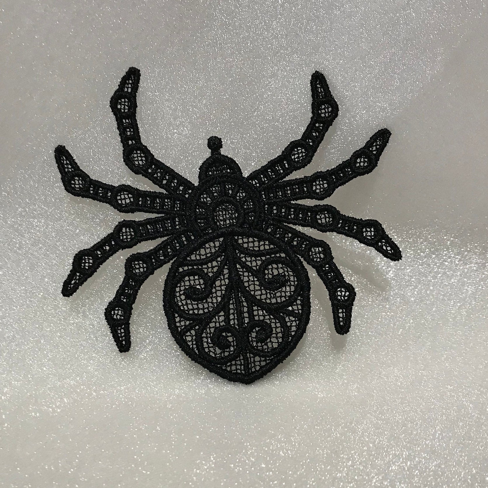 Lacey Spider free Standing Lace A Finished Embroidery - Etsy