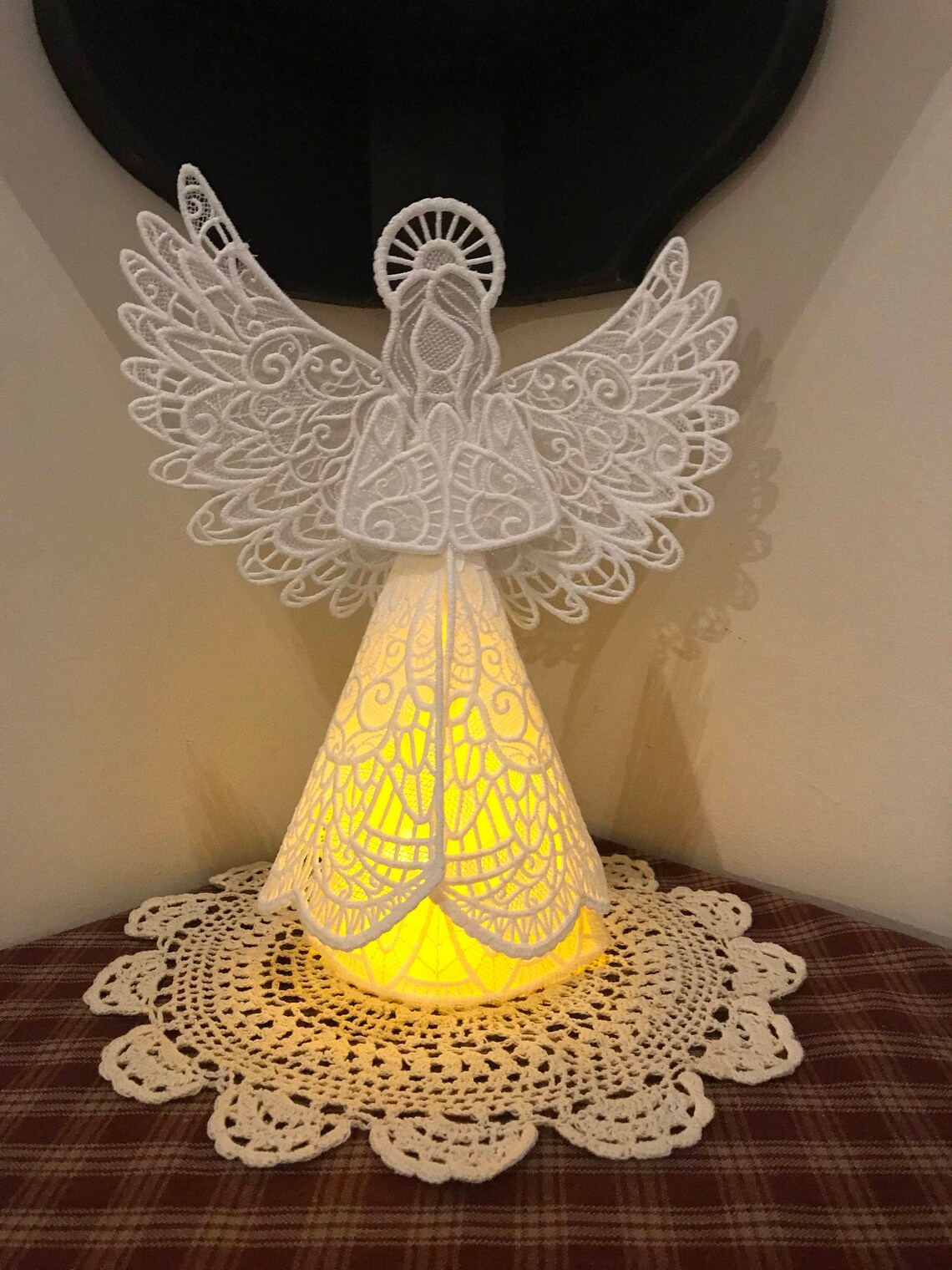 3D Lace & Organza Angel free Standing Lace A Finished - Etsy