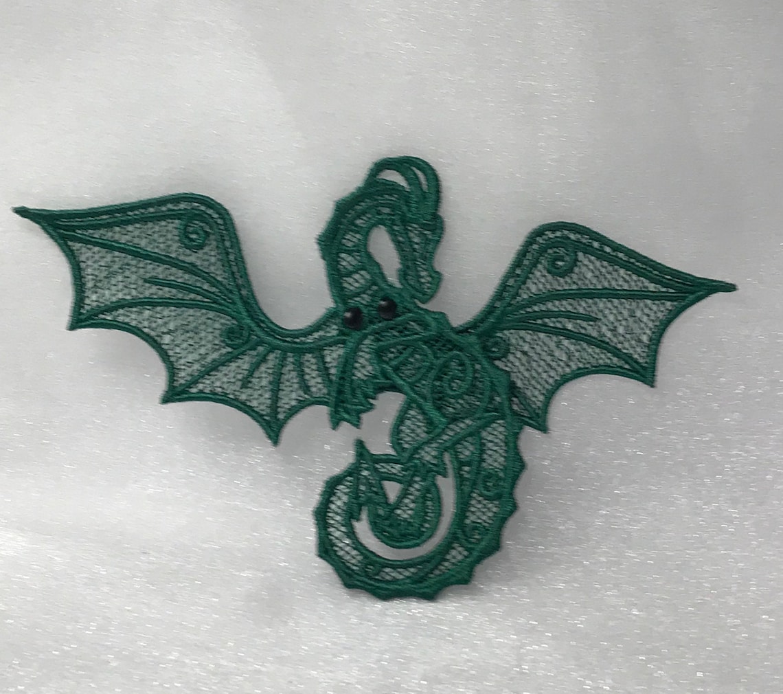 Lace Dragon articulated free Standing Lace Finished - Etsy