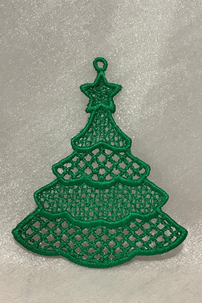 Lace Christmas Tree Ornament free Standing Lace A Finished - Etsy