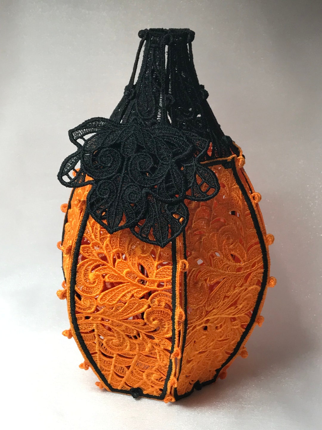 3D Lace Pumpkin (free Standing Lace - A Finished Embroidery Product ...