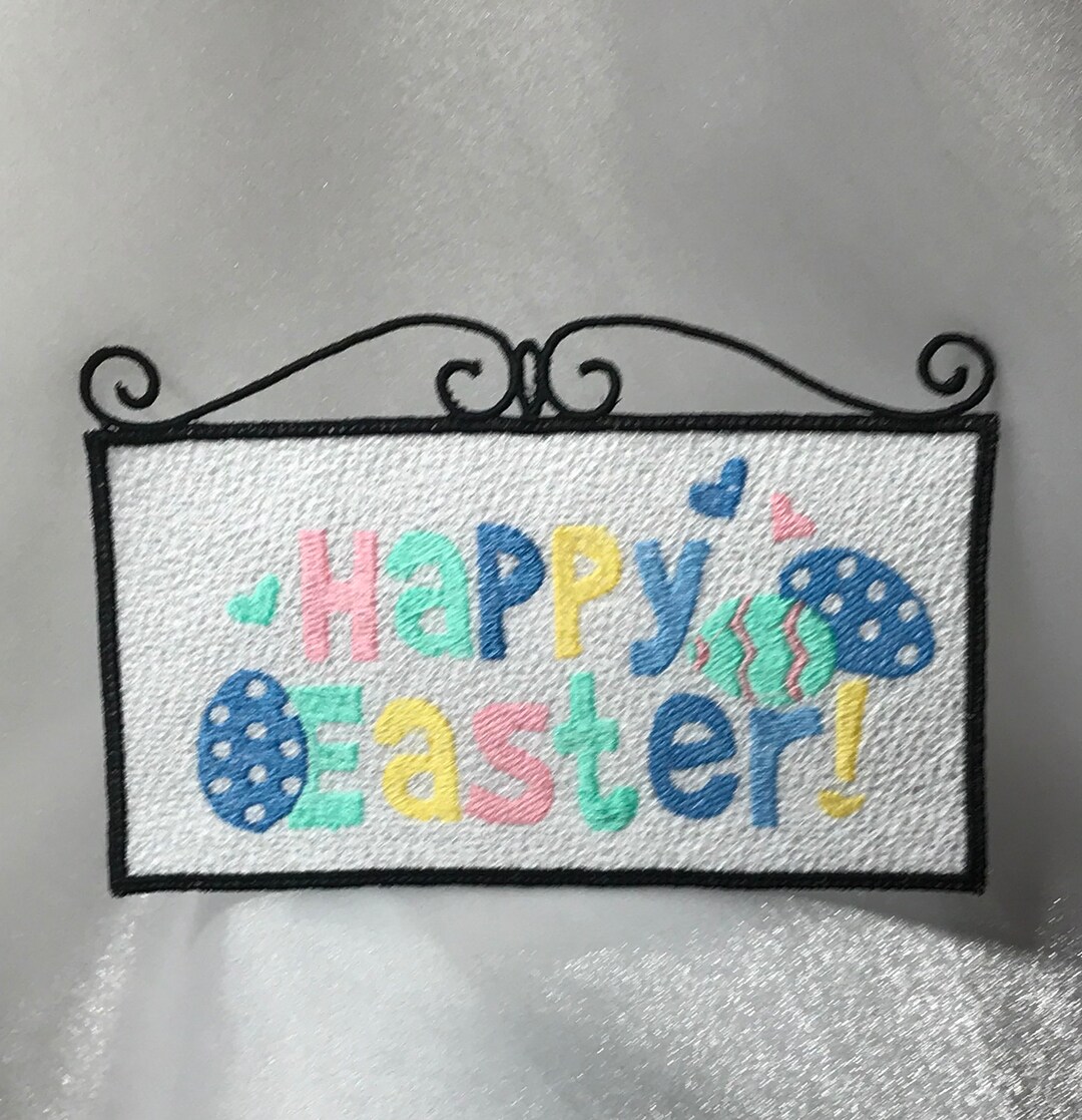 Happy Easter Plaque (free Standing Lace - A Finished Embroidery Product ...