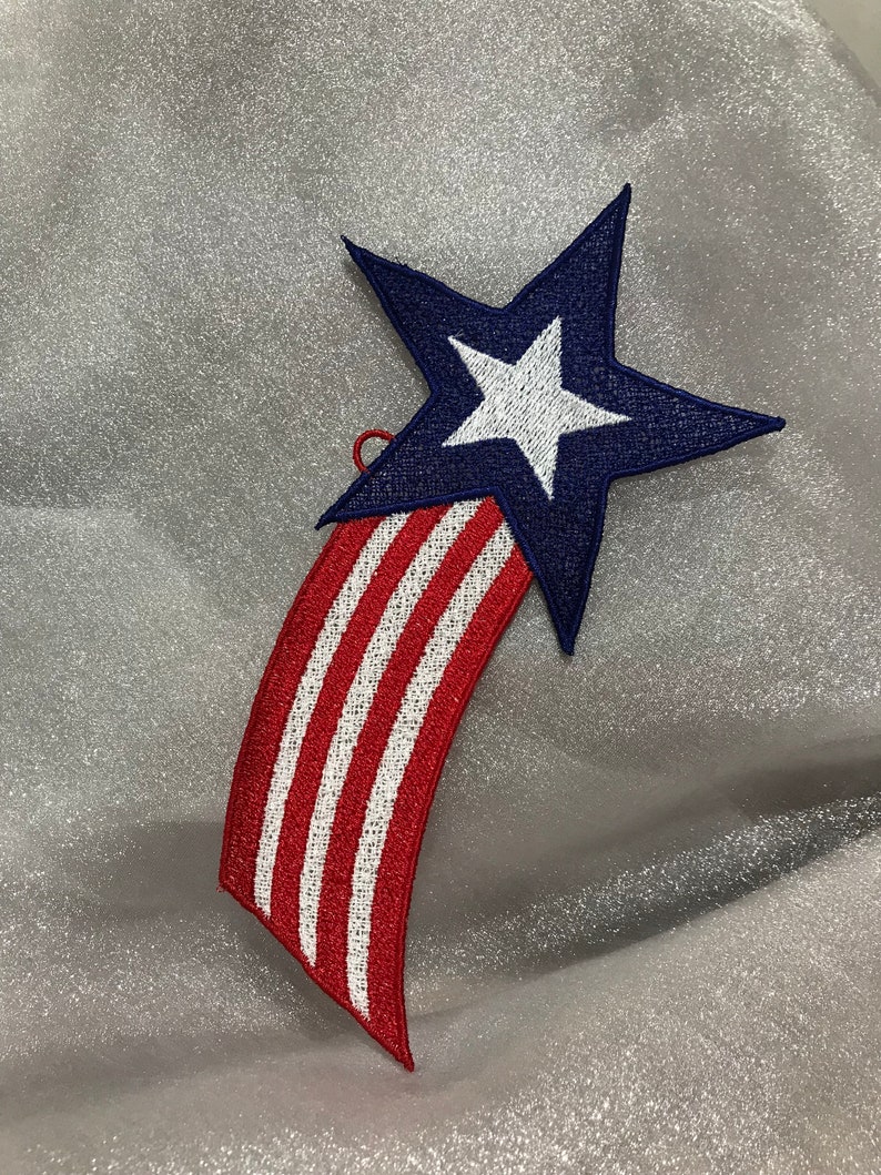 Patriotic Shooting Star free Standing Lace A Finished - Etsy